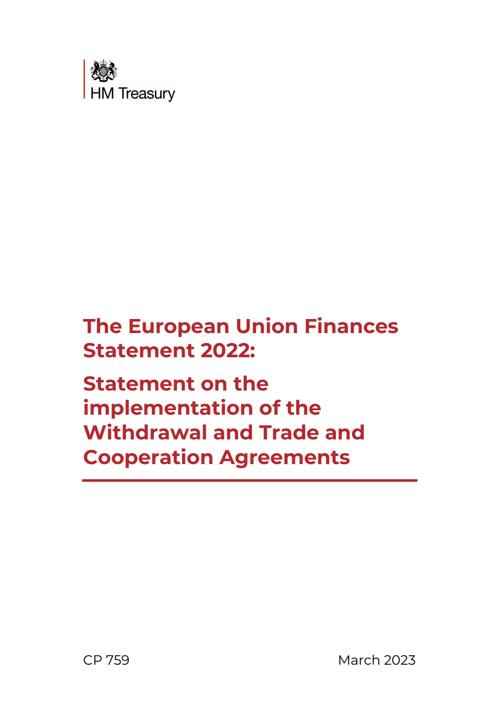 The European Union Finances Statement 2022: Statement on the ...