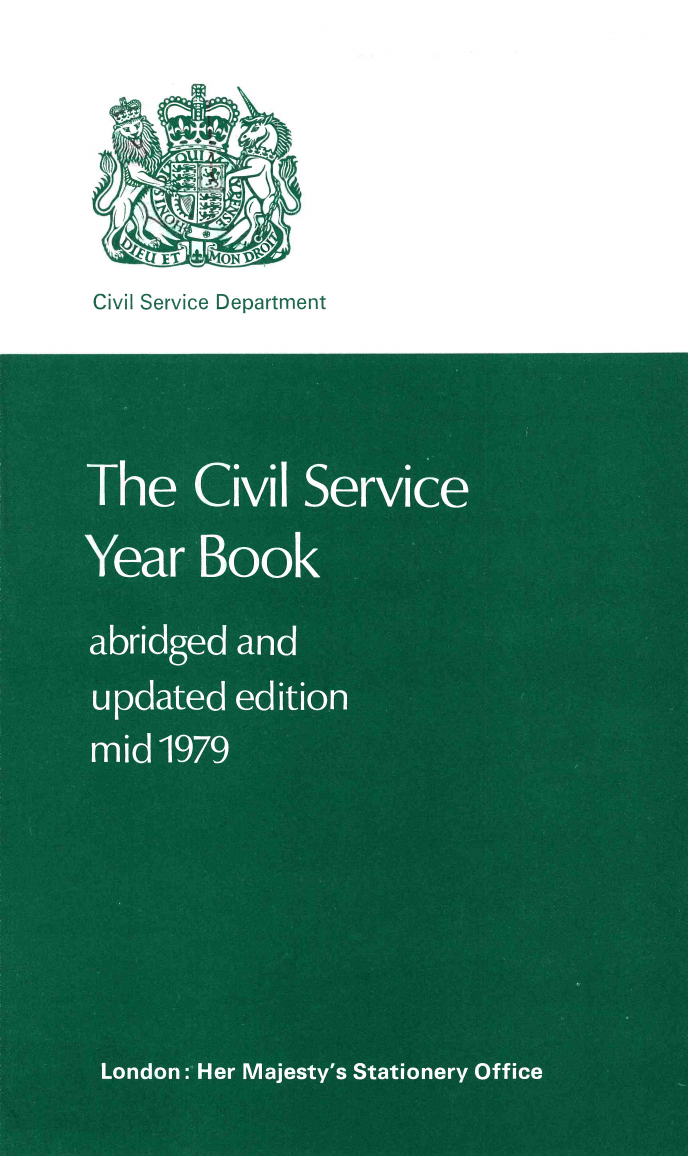 The Civil Service Yearbook 1979 Abridged and updated edition mid 1979