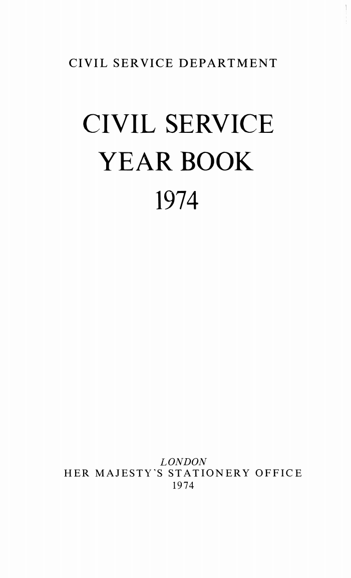 The Civil Service Yearbook 1974